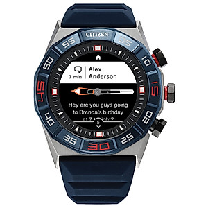 Citizen CZ Smart PQ2 Hybrid Smartwatch with YouQ Wellness app Featuring IBM Watson® AI and NASA Research, Black and White Customizable Display, Bluetooth, HR, Activity Tracker, 18-Day Battery Life