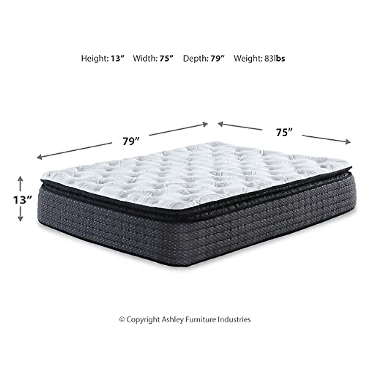 Signature Design by Ashley King Size Limited Edition 11 inch Plush Pillowtop Hybrid Mattress with Lumbar Support Gel Memory Foam