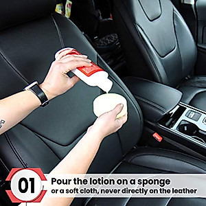 Leather Conditioner and Leather Cleaner 3 in 1 - Restores, Conditions & Protects Any Leather pH Balanced wt Natural Oils Complete Leather Care, Use On Car Leather, Furniture, Shoes, Bags, Accessories