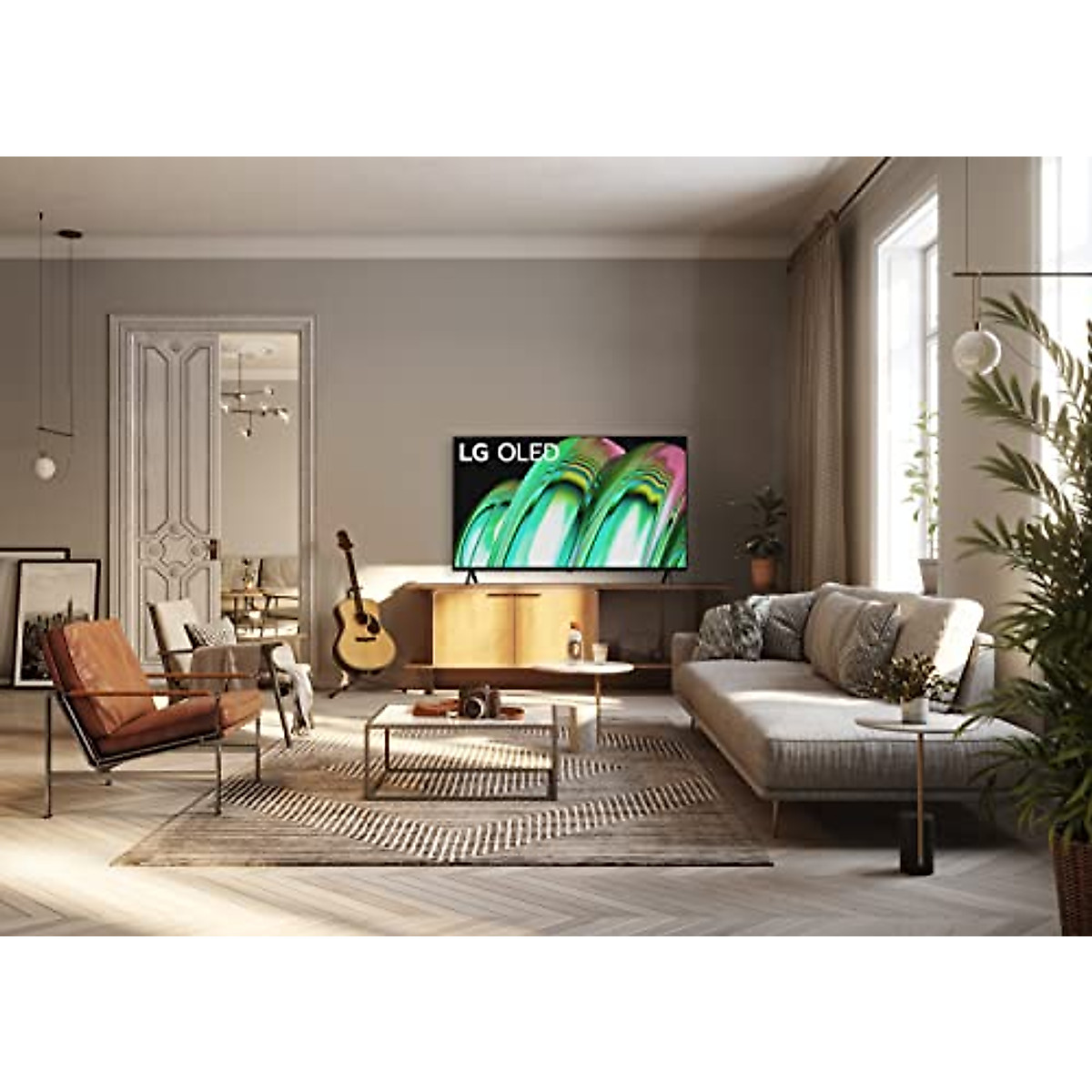 LG 55-Inch Class OLED A2 Series Alexa Built-in 4K Smart TV, 60Hz Refresh Rate, AI-Powered 4K, Dolby Vision IQ and Dolby Atmos, WiSA Ready, Cloud Gaming (OLED55A2PUA, 2022) (Renewed)