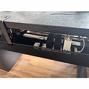 VWINDESK Under Desk 23.5 Inch Mesh Fabric Cable Management Tray, Power Cable Holder, Cord Organizer, Make Wire Tidy for Height Adjustable Desk, Black