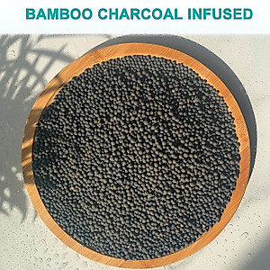 2PACK Charcoal Fiber Exfoliating Loofah luffa loofa Bath Back Brush On a Stick - Long Handle with Radian is Ergonomic for Men and Women - Shower Sponge Body Back Scrubber