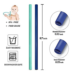 MY ACCBOX 10PCS Reusable Silicone Straws, Collapsible Flexible Portable Silicone Drinking Straw for Smoothie Coffee Juice Hot Chocolate, for 20oz Tumblers (Pure Multicolor, 8.7 inches)