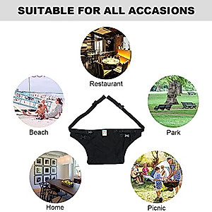 Lychee Harness Seat for High Chair Baby Feeding Safety Seat with Strap, Toddler Booster Harness Belt Portable Dining Seat Strap for Travel Home Restaurant Shopping (Black)