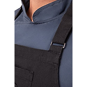 Chef Works Unisex Rockford Chefs Bib Apron, Steel Grey, One Size
