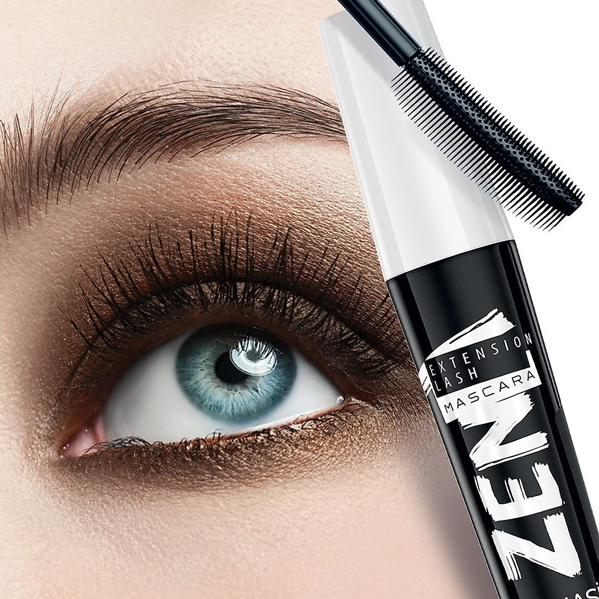 FARMASi Zen Extension Lash Mascara, Intense Length, No Flaking, No Smudging, No Clumping, Volumizes & Separates Lashes, Fuller Longer and Thicker Lashes, Blackest Black, 0.27 fl. Oz / 8 ml
