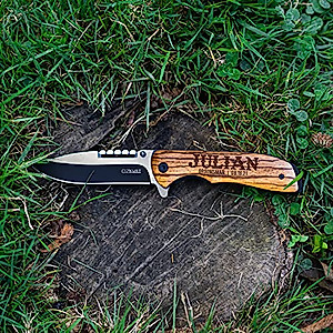 Lara Laser Works Set of 10 - Personalized Pocket Knife for Groomsmen, 16 Font - Groomsman Gifts for Wedding, Groomsmen Proposal Gifts - Custom Engraved Pocket Knives, Bachelor Party,