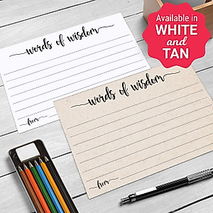 321Done Words of Wisdom Card (50 Cards) 4" x 6" - Blank Advice Cards for Wedding Bridal Shower Baby Shower Mr and Mrs Bride and Groom Graduation - Made in USA - White