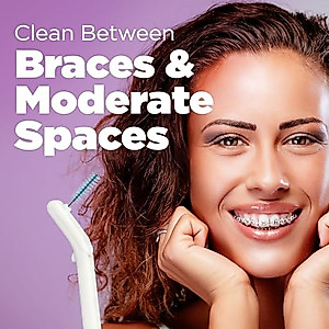 GUM Proxabrush Go-Betweens Refills - Moderate - Compatible with GUM Permanent Handle - Reusable Interdental Brushes - Soft Bristled Dental Picks, 8ct(6pk)