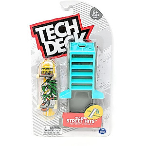 Tech Deck Street Hits 2021 Series Finesse Skateboards Sonic Jet The Hawk Complete Fingerboard and Slide Obstacle