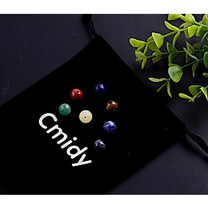 7 Chakra Natural Stone Beads Mixed 100pcs 8mm Round Genuine Real Stone Beading Loose Gemstone Amethyse Color DIY Smooth Beads for Bracelet Necklace Earrings Jewelry Making (7 Chakra Stone, 8mm)