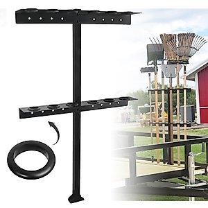 Fumingpal Trailer Tool Rack Shovel Holder - Rake Holder for Trailer Landscape Hand Tool Rack Trailer Rake Rack with 6 Tool Holes with Rubber Grommets