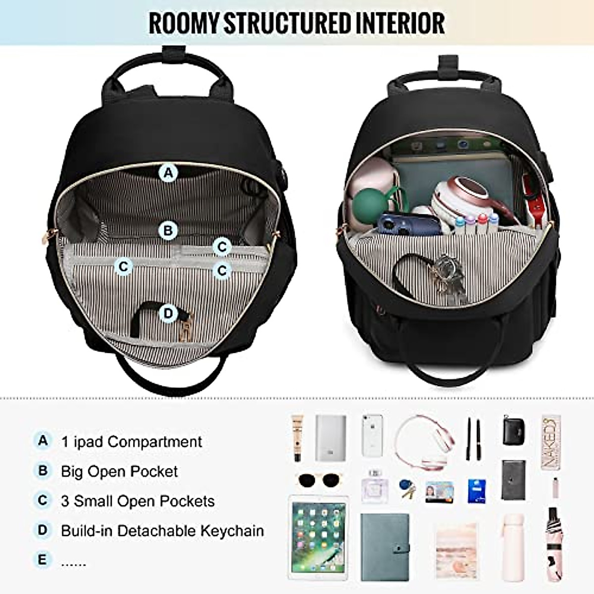 LOVEVOOK Mini Backpack Purse for Women Girls Small Backpack with USB Charging Port, Cute Fashion Daypack for Work Travel School