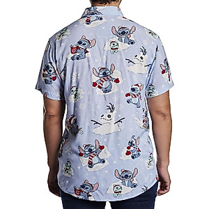 Disney Lilo & Stitch Snow Angel Camp Shirt, Unisex, XX-Large