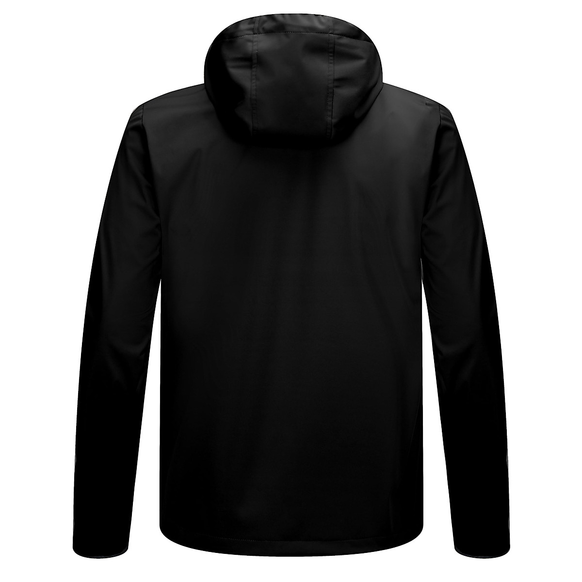 Little Donkey Andy Men's Lightweight Hooded Softshell Jacket for Running Travel Hiking, Windproof, Water Repellent Black Size L