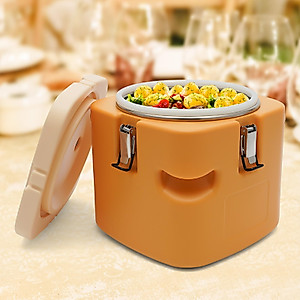 Insulated Food Carrier, Insulated Soup Pan Carrier, 9.5L 2.5gal Portable Commercial Hot Cold Food Warmer Box for Restaurant Canteen Home Party
