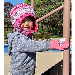 N'Ice Caps Kids Magic Stretch Gloves Mitten 3 Pairs Toddler Boys Girls Winter (Unicorns - Pink/Purple/Fuchsia, 3-5 Years)