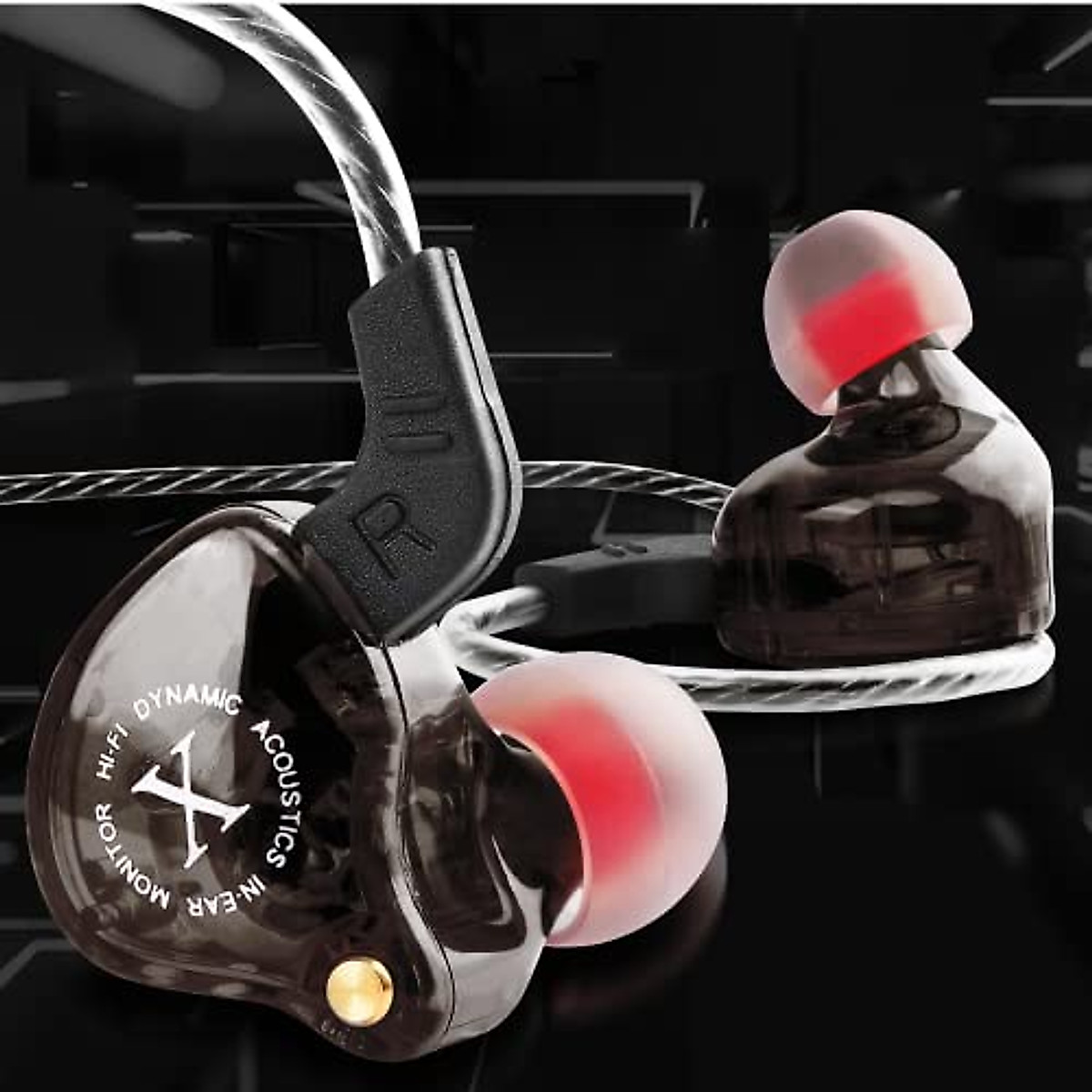 UrbanX iX2 Pro Dynamic Hybrid Dual Driver in Ear Musicians Earphones with Mic Tangle-Free Cable in-Ear Earbuds Headphones for Xiaomi Redmi 9A Sport