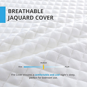 EGOHOME Full Mattress 14 Inch, Charcoal Gel Memory Foam Mattress Bed in a Box, Back Pain Relief Mattress Made in USA, Medium Firm Mattress, CertiPUR-US Certified,54”x75”x14”, White