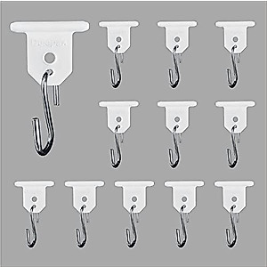 RV Awning Hooks, RV Awning Light Clips for Christmas Camping Awning Lights Decor, Hang Clothes,Hang Plants and More.Easily Slide Into RV Awning Roller Bar Channel (12 PCS)
