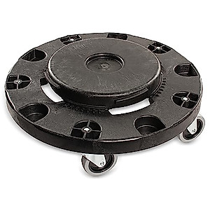 SPARTA Bronco Trash Can Dolly, For 20, 32, 44, And 55 Gallon Containers with TwistToLock for Restaurants & Kitchen, 17.88 X 17.88 Inches, Black (Pack of 2)
