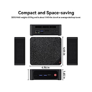 Beelink SER5 MAX, Mini PC Ryzen 7 5800H (8C/16T, Turbo 4.4GHz), 32GB DDR4 RAM 500GB PCIe3.0 SSD Desktop Mini Computers Support 4K@60Hz Triple Display/WiFi 6/BT5.2/DP+HDMI+USB-C/USB3.2/RJ45 LAN