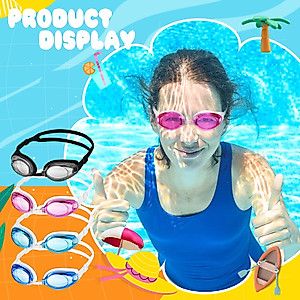 Kanayu 72 Pairs Swimming Goggles for Adult with 72 Set Ear Plug and Nose Clips Youth Anti Fog Water Sport Swim Goggles No Leaking Wide Vision Swim Glasses, 4 Color