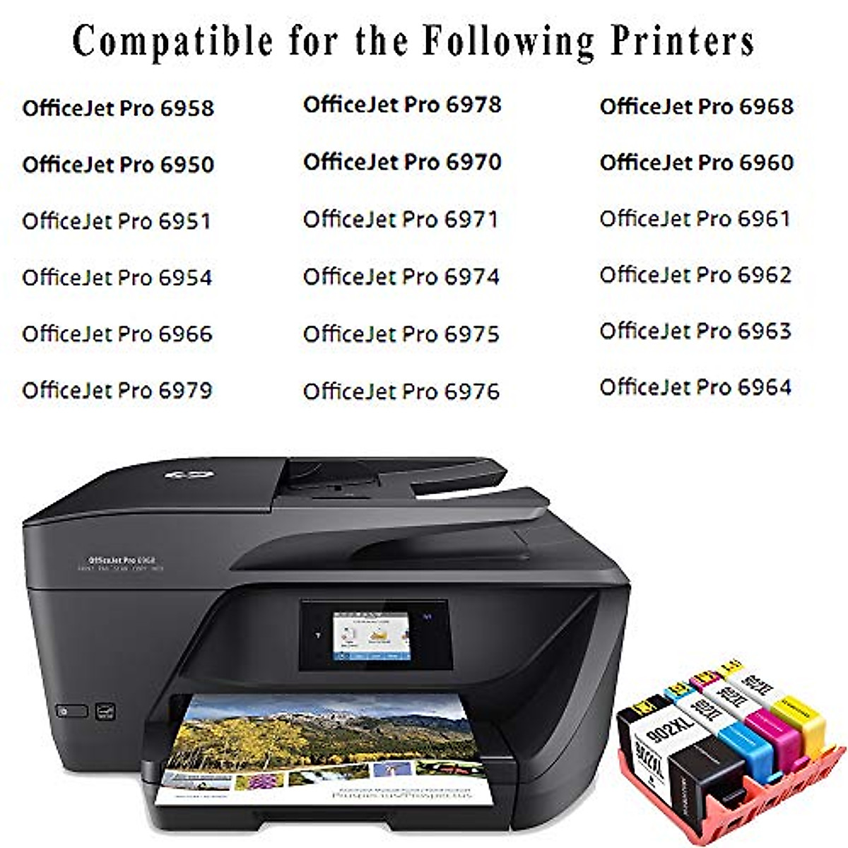 Tuobo Remanufactured Ink Cartridge Replacement for HP 902xl 902 XL Ink for OfficeJet Pro 6968 6978 6958 6962 6960 6970 6979 6950 6954 6975 Printer (1BK+1C+1M+1Y)