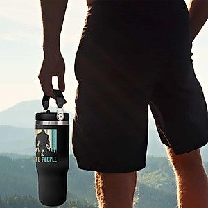 ysnifeiw 30oz Bigfoot Tumbler with Top Handle and Flip Straw Bigfoot/Sasquatch Gifts Cup for Dad Father's Day Birthday Christmas Gifts for Men