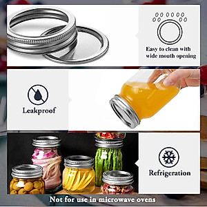 Accguan 16oz / 500ml Mason Jars with Airtight Lids, Glass Jar With Regular Lids, Clear Glass Jar Ideal for Jam,Honey,Wedding Favors,Shower Favors, Set of 15