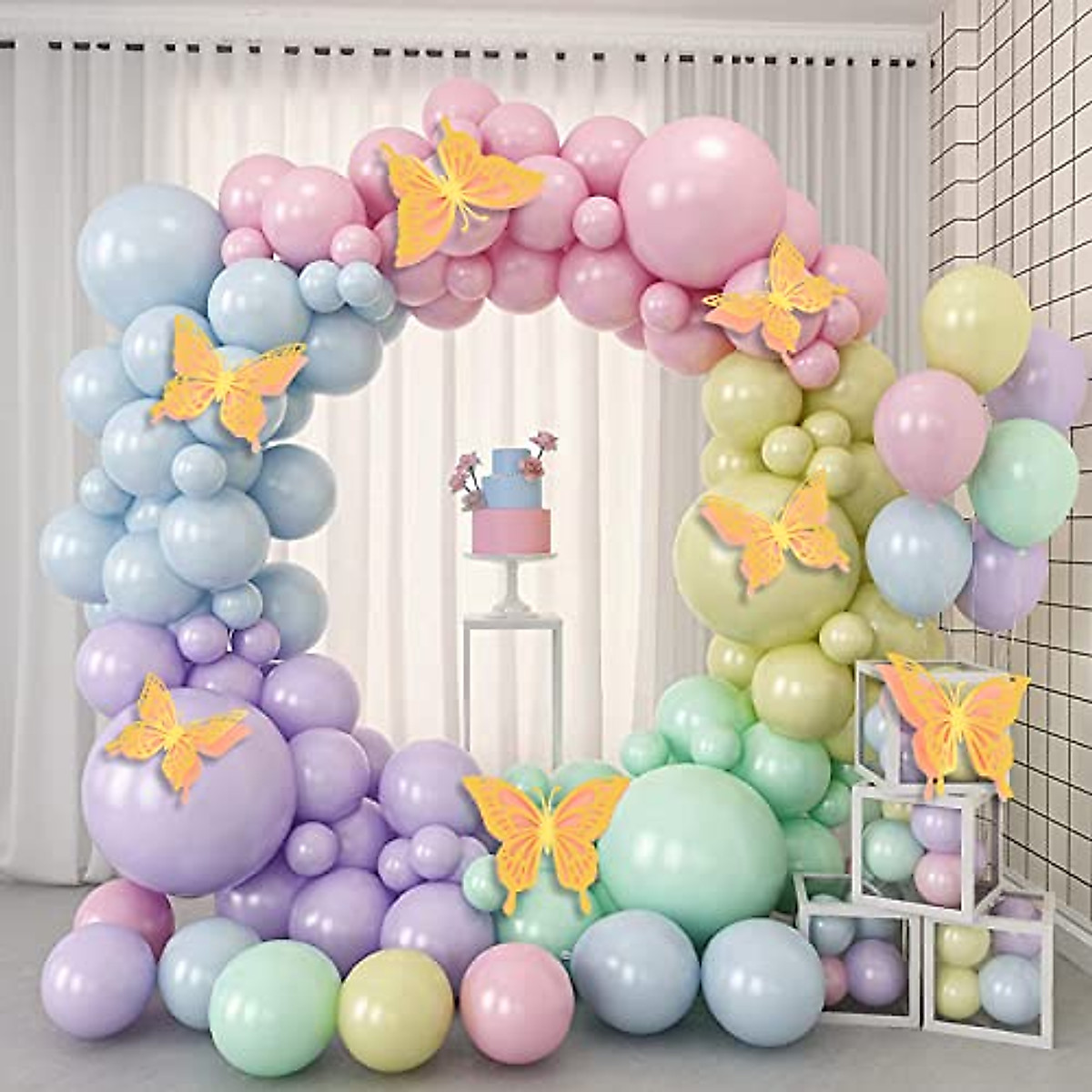 MARFOREVER 14 Pcs Large Butterfly Party Decoration 3D Butterfly Birthday Decorations Butterfly Wall Stickers Decor Big Butterfly Decorations for Birthday Baby Shower Wedding Room Decor (Gold and Pink)