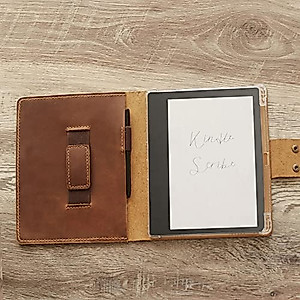 Personalized Leather Case for Kindle Scribe 10.2", Kindle Scribe Cover with Premium Pen Holder, Amazon Ereader Cover - K01-SC