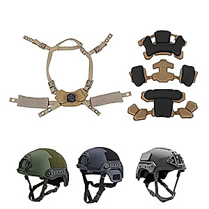 BOLORAMO Helmet Padding Kit, Comfortable Helmet Chin Strap Easy to Install Strong Compatibility Exquisite Workmanship Portable Size for MICH for Wendy (Mud Spongeand Suspension)