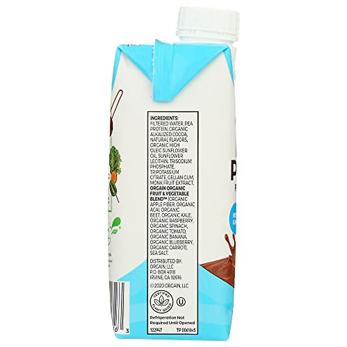 ORGAIN Creamy Chocolate Plant Based Protein Shake, 11 FZ