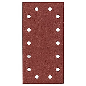 Bosch 2609256B22 Abrasive Sheets for Orbital Sanders 115 x 230 Self-Gripping System 14 Holes Grit Size 120 Pack of 10 Sheets