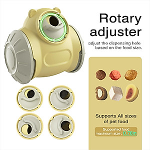 KADTC Treat Dispenser Toy for Medium/Small Chewer Breed Dogs Adjustable Food Dispensing Speed & Size of The Hole Puppy Puzzle Toy Slow Feeder Ball Doggy Interactive Game A