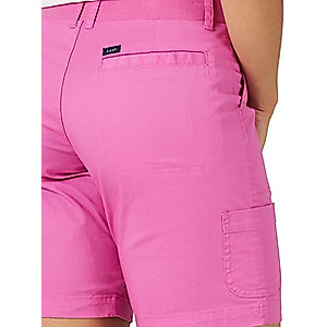 Lee Women's Flex-to-Go Mid-Rise Cargo Bermuda Short, Magenta, 12