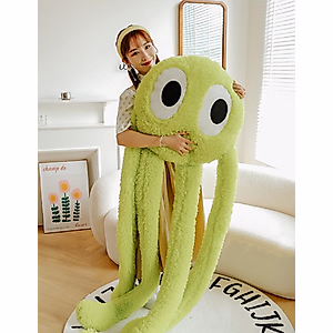Xshelley Long Legs Octopus, Large Stuffed Animal Octopus Plush Toy, Pillow, Cushion, Soft Octopus Stuffed Sea Animal, Children's Gift (39 inch high Green)