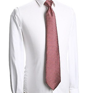 KissTies Plaid Necktie Checked Extra Long Tie in Gift Box, Red Silver Grey (63'' XL)