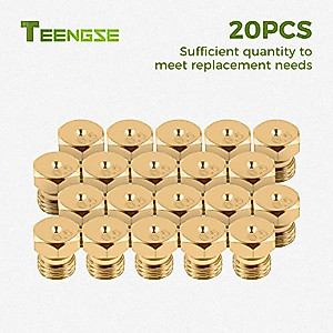 M6×0.75mm/0.5mm Brass Jet Nozzle, TEENGSE 20PCS LP Gas Conversion Kit for Propane LPG Natural Gas Pipe, Water Heater, DIY Burner Parts