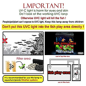 TAISHAN Aquarium Clean Light，3W Mini UV Sanitizer Submersible Light with Timer,Aquarium Water Clean Green Clear Waterproof Clean Lamp for Pond,Swimming Pool,Indoor