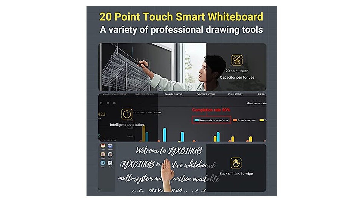 JYXOIHUB 75" Smart Board - 4K Touch Classroom & Conference