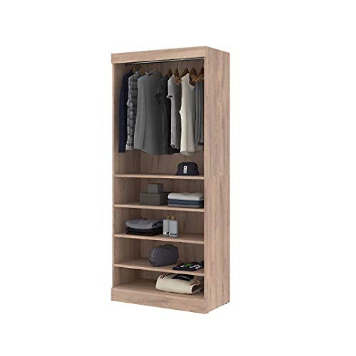 Bestar Pur Closet Organizer in Rustic Brown, 36W