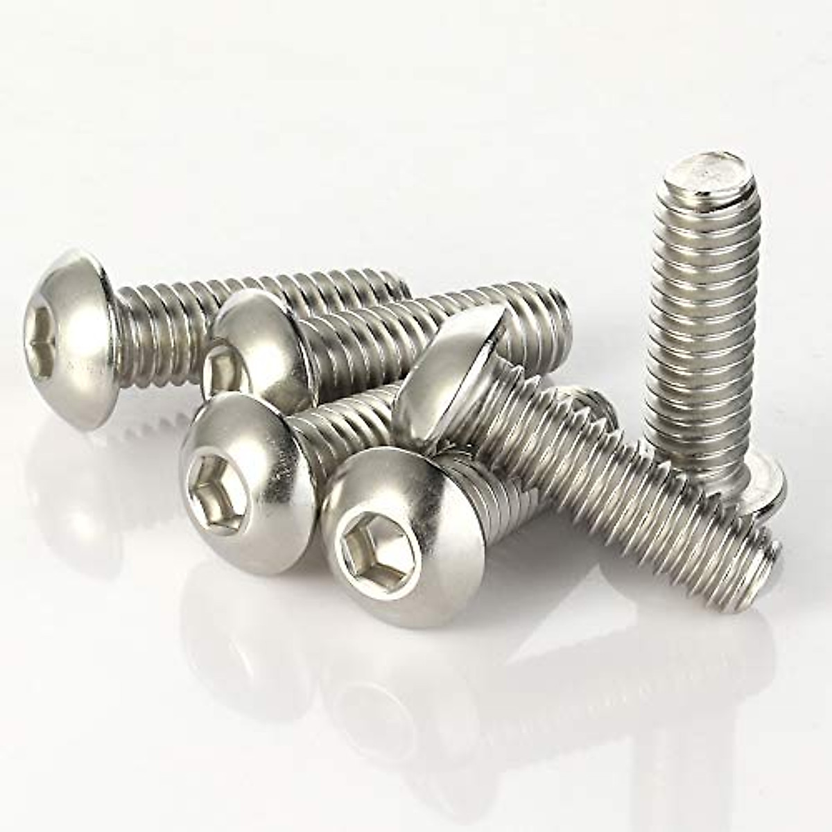 1/4-20 x 1 Button Head Socket Cap Screws, 18-8 Stainless Steel 304, Allen Hex Drive, Bright Finish, Full Thread, 25 PCS