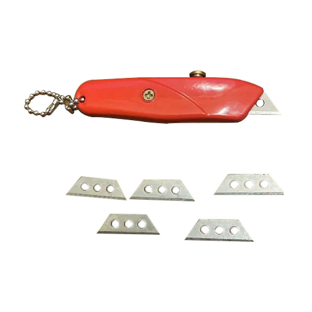 Mini Keychain Knife Box Opener for Keyring - 3 Inch Utility Knife on Keychain with 5 Extra Blades - Small Cutter for Opening Packages