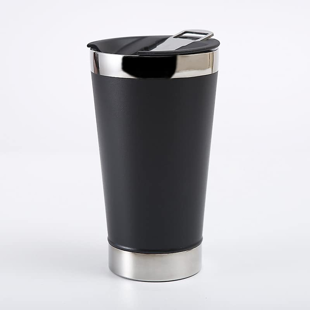 FAMKX 17oz Stainless Steel Double wall Vacuum Insulated Tumbler With Beer Opener, Thermos Travel Mug Keep Drink Cold and Hot(Black)