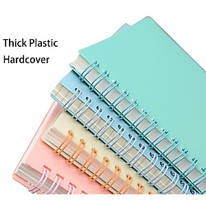 Spiral Notebook, 3 Pcs A5 Thick Plastic Hardcover 8mm Ruled 3 Color 80 Sheets -160 Pages Journals for Study and Notes (Light Pink,Light Green,Light Blue, A5 5.7" x 8.3"-Ruled)