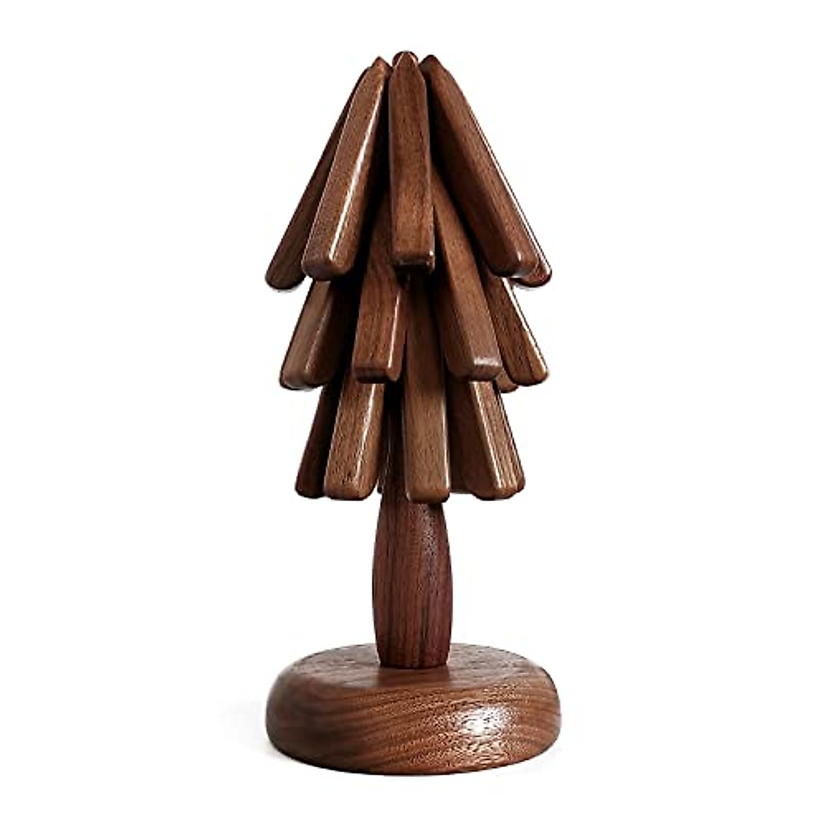 Ztonzie Wooden Trivets for Hot Dishes Tree Shape Trivet Set Coaster for Teapot Hot Pots and Pans 3 Pcs Foldable Tree Shape Heat Resistant Hot Pads for Kitchen Counter Dad