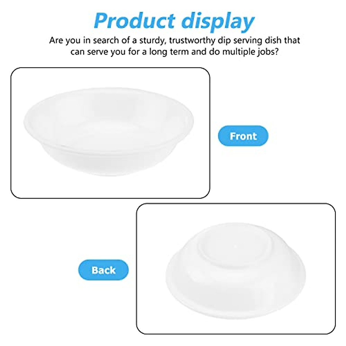 Tofficu 10pcs Sauce Dishes Round Seasoning Dishes Plastic Sushi Dipping Bowl Saucers Bowl Mini Appetizer Plates(2.8×2.8×0.9in)