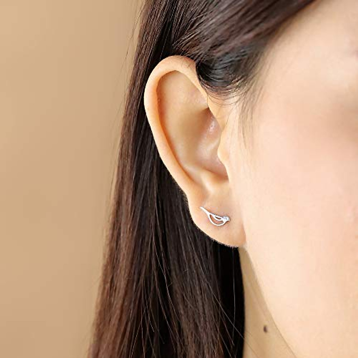 Boma Jewelry Sterling Silver Bird Stud Earrings